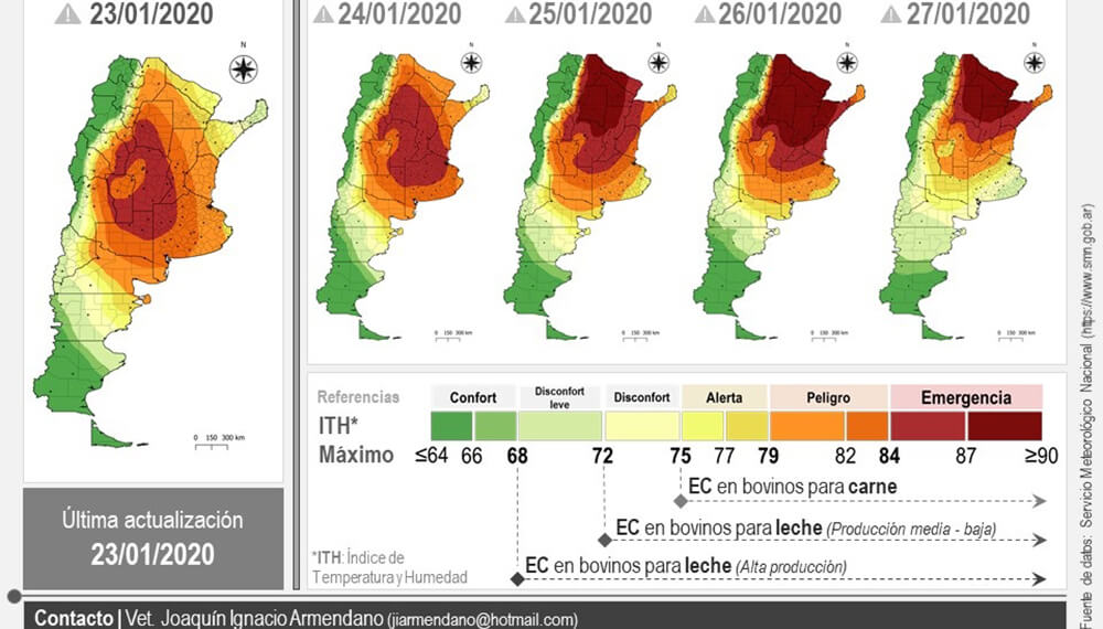 Mirá el mapa: se vienen días de alto estrés térmico para la hacienda ...