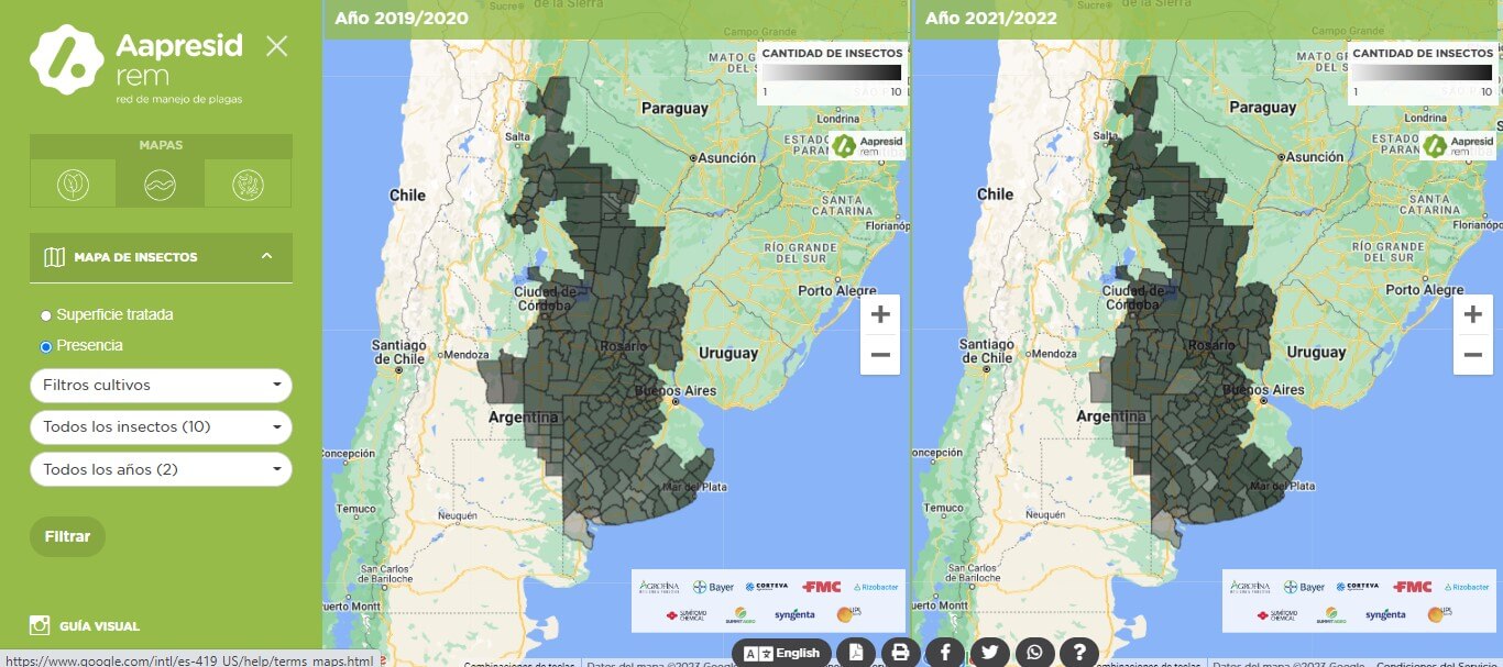 Por departamento o partido: los nuevos mapas de insectos y enfermedades que amenazan a los ...